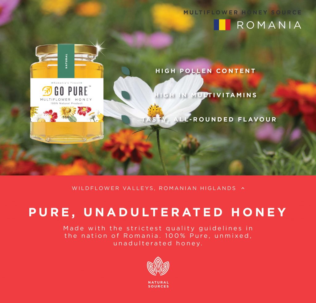 Go Pure Natural Multiflower Honey 400g - Honey Singapore | Go Pure